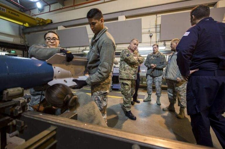 RAF members visit 48th MUNS to better understand F-35 aircraft’s GBU-12 ...